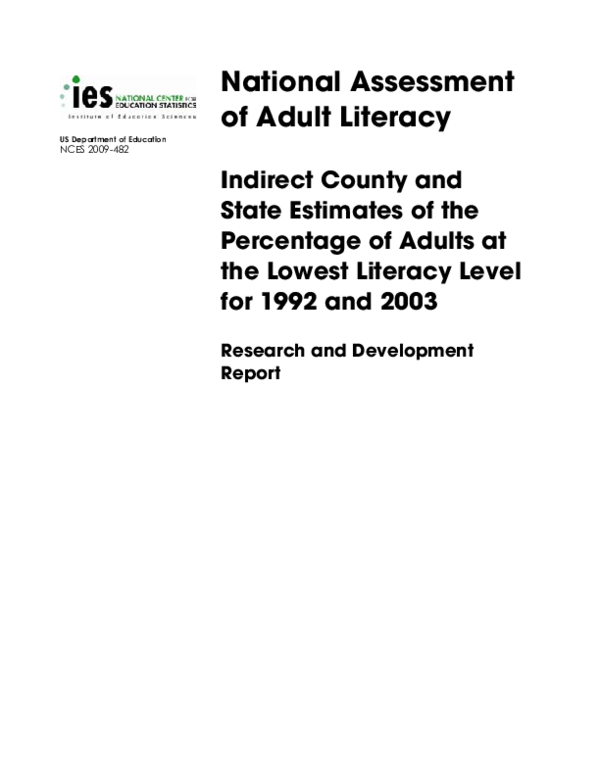 (PDF) National Assessment of Adult Literacy: Indirect County and State ...