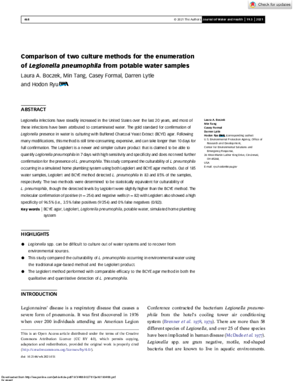 (PDF) Comparison of two culture methods for the enumeration of ...