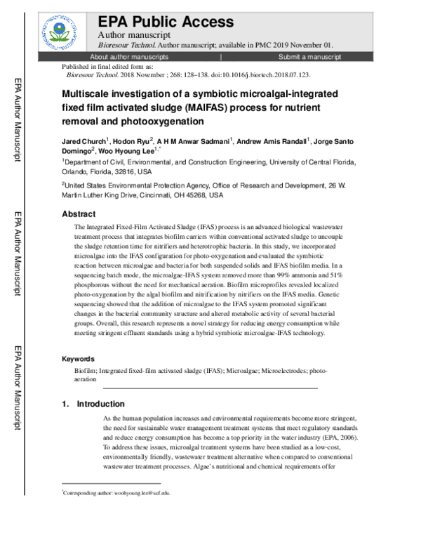(PDF) Multiscale investigation of a symbiotic microalgal-integrated ...