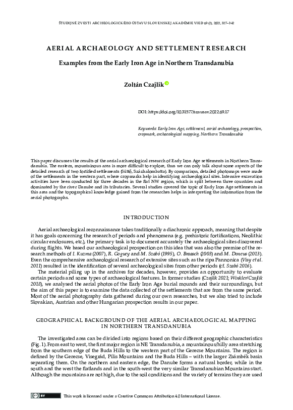 (PDF) Aerial archaeology and settlement research. Examples from the ...