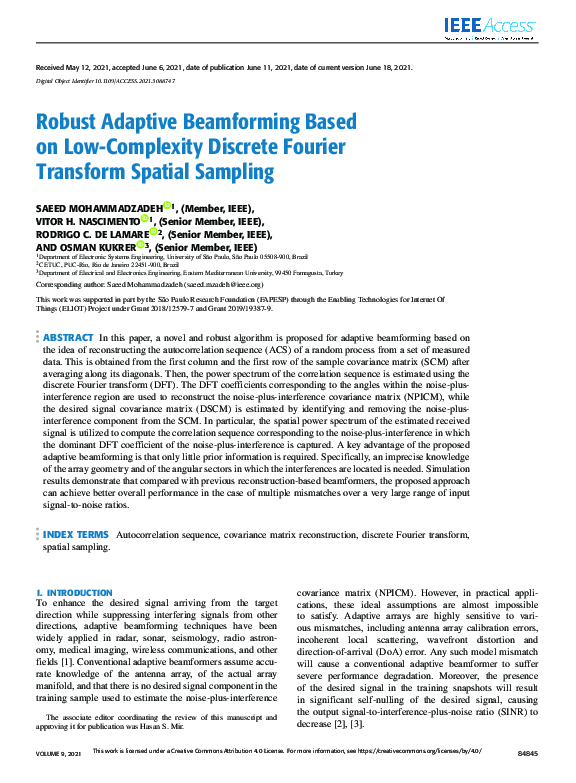 (PDF) Robust Adaptive Beamforming Based on Low-Complexity Discrete Fourier Transform Spatial ...