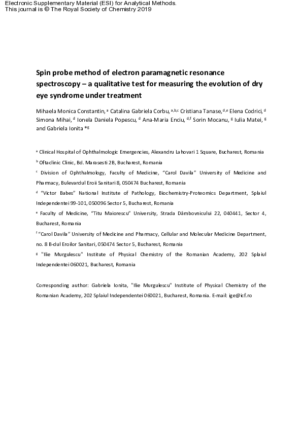 (PDF) Spin probe method of electron paramagnetic resonance spectroscopy ...