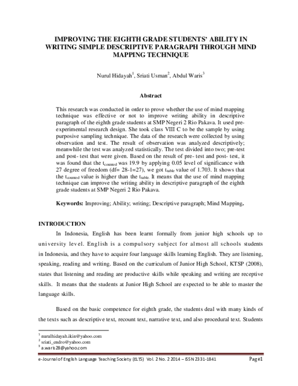 (PDF) Improving the Eighth Grade Students' Ability in Writing Simple ...