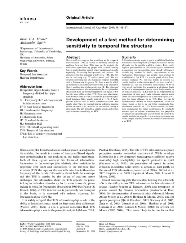 (PDF) Development of a fast method for determining sensitivity to ...
