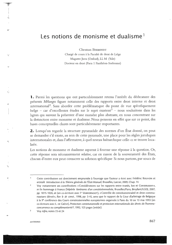 (PDF) Les notions de monisme et dualisme
