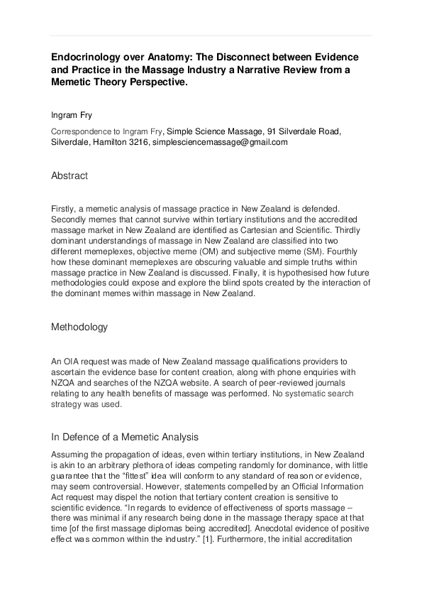 (PDF) Endocrinology over Anatomy: The Disconnect between Evidence and ...