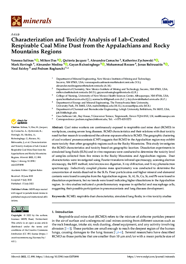 (PDF) Characterization and Toxicity Analysis of Lab-Created Respirable ...
