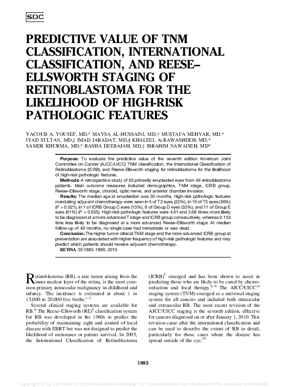 (PDF) Predictive Value of TNM Classification, International ...