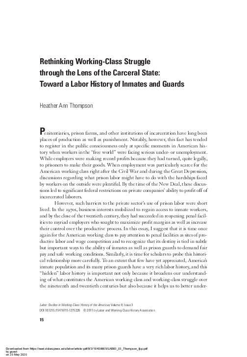 (PDF) Rethinking Working-Class Struggle through the Lens of the ...