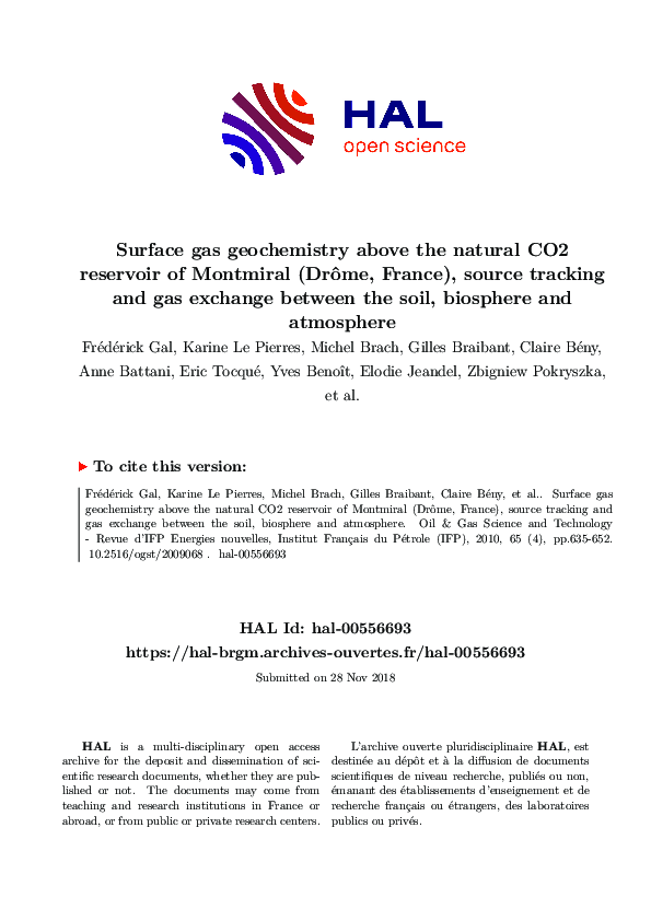 (PDF) Surface Gas Geochemistry above the Natural CO 2 Reservoir of ...