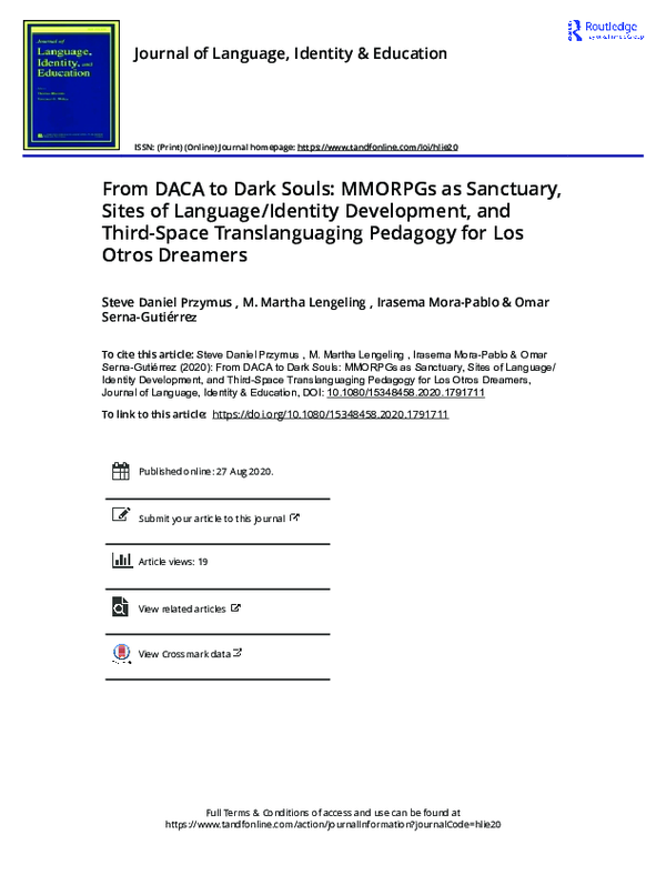 (PDF) From DACA to Dark Souls: MMORPGs as Sanctuary, Sites of Language ...