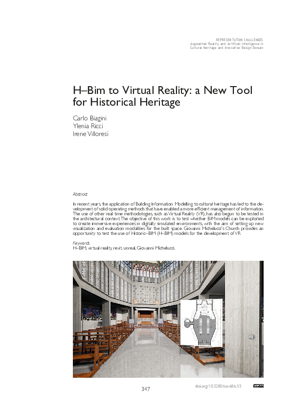 (PDF) H Bim to Virtual Reality: a New Tool for Historical Heritage