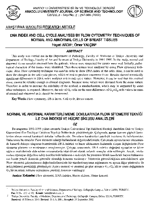 (PDF) Dna Index and Cell Cycle Analyses By Flow Cytometry Techniques of ...
