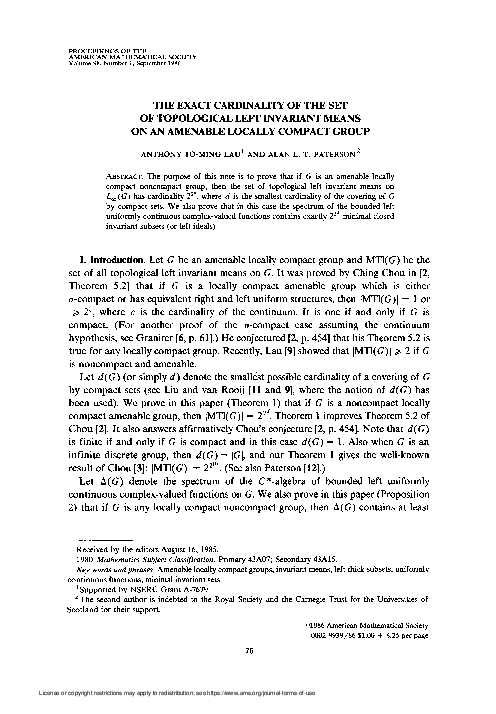 Pdf The Exact Cardinality Of The Set Of Topological Left Invariant
