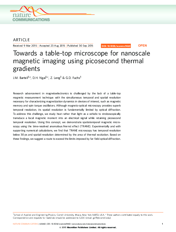 (PDF) Towards a table-top microscope for nanoscale magnetic imaging ...