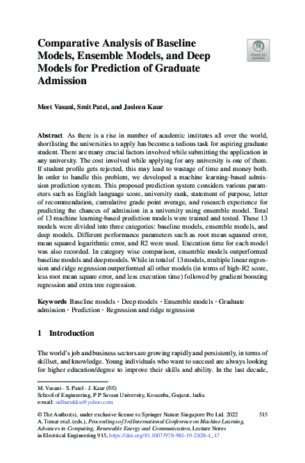 (PDF) Comparative Analysis of Baseline Models, Ensemble Models, and ...