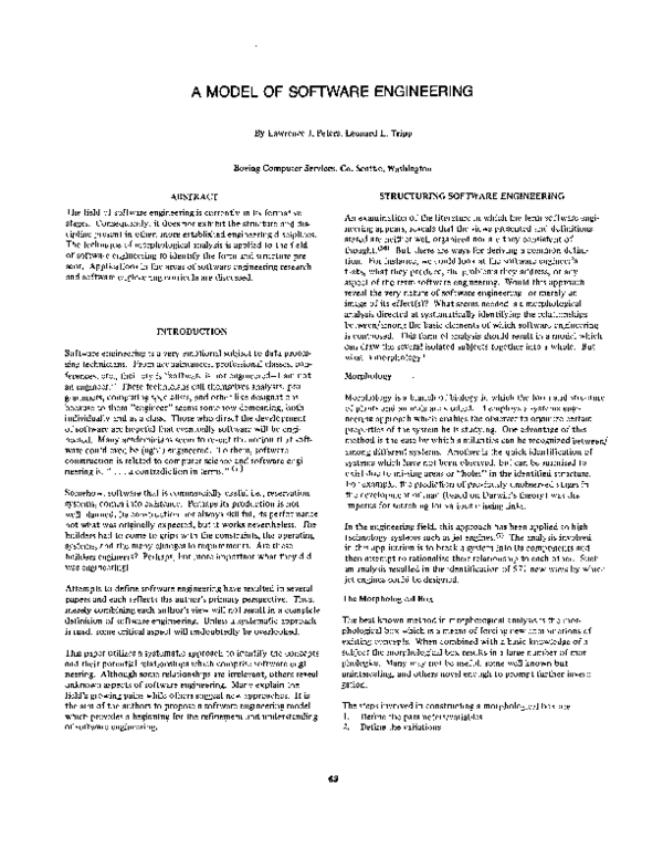 (PDF) A model of software engineering