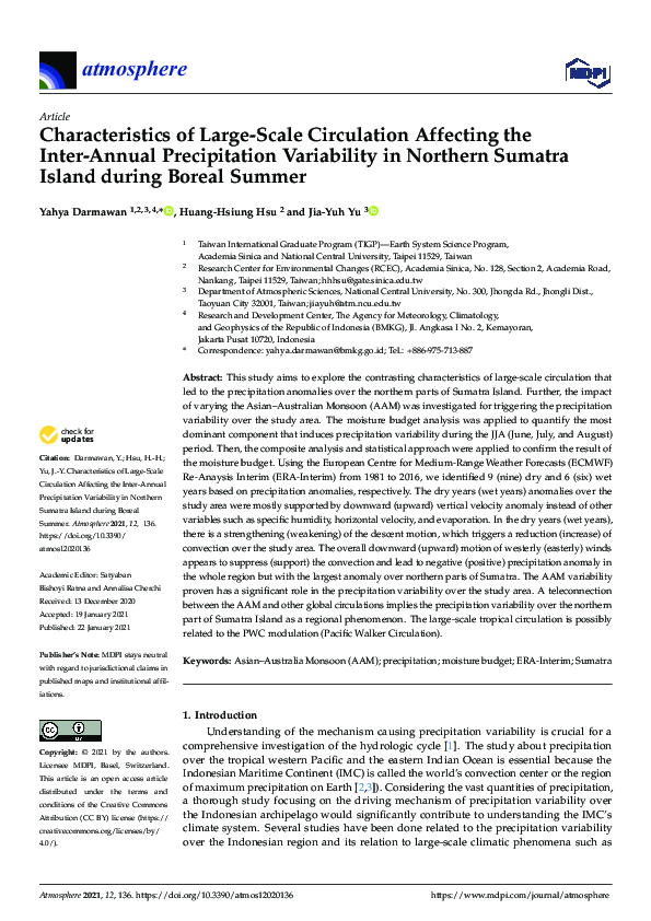 (PDF) Characteristics of Large-Scale Circulation Affecting the Inter ...