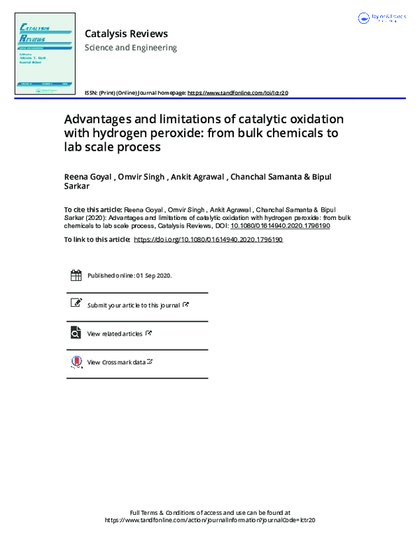 (PDF) Advantages and limitations of catalytic oxidation with hydrogen ...