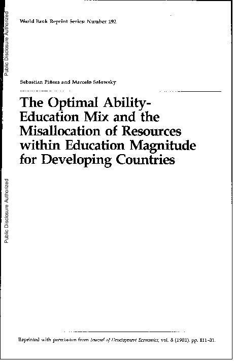(PDF) The optimal ability-education mix and the misallocation of ...