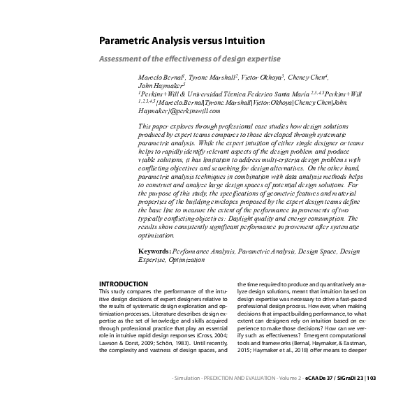 (PDF) Parametric Analysis versus Intuition Assessment of the effectiveness of design expertise