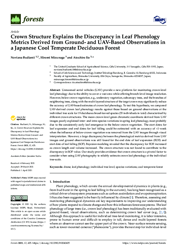 (PDF) Crown Structure Explains the Discrepancy in Leaf Phenology Metrics Derived from Ground ...