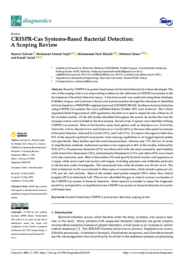 (PDF) CRISPR-Cas Systems-Based Bacterial Detection: A Scoping Review