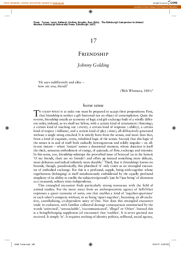 (PDF) Friendship