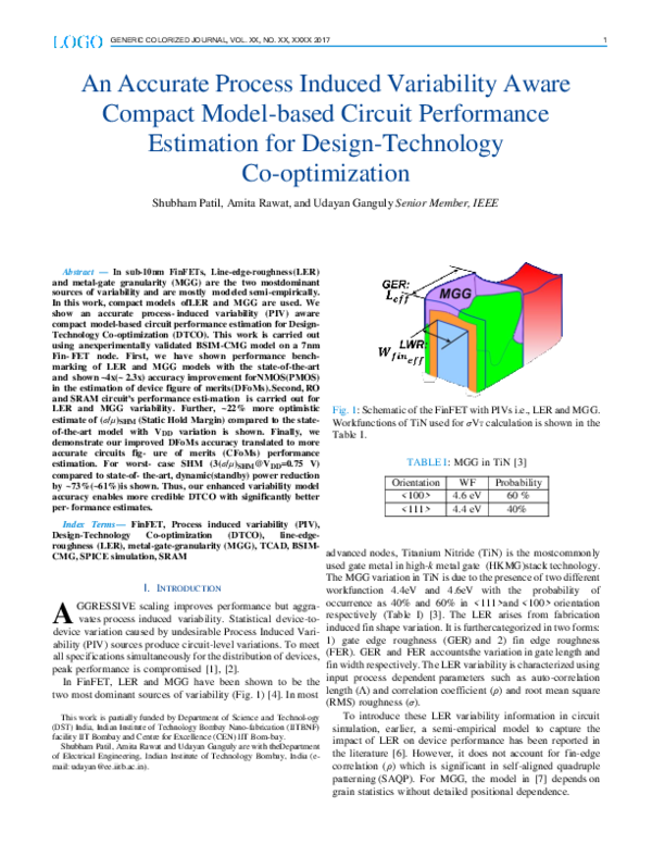 (PDF) An Accurate Process-Induced Variability-Aware Compact Model-Based Circuit Performance ...