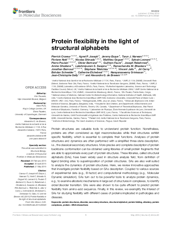 (PDF) Protein flexibility in the light of structural alphabets
