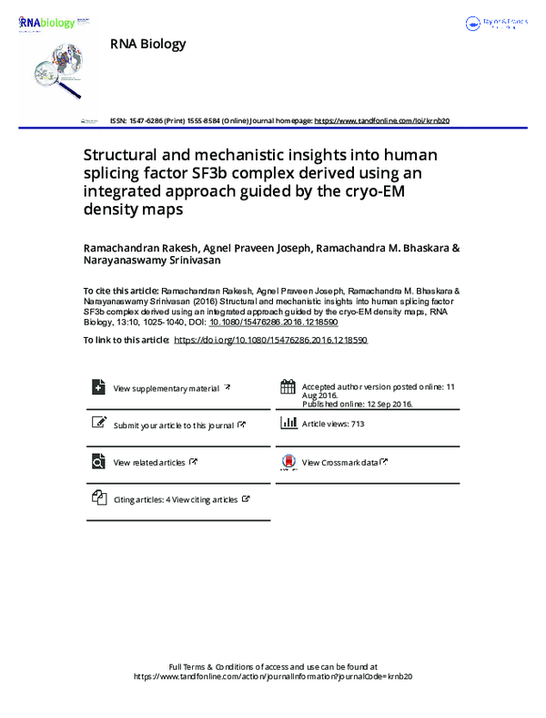 (PDF) Structural and mechanistic insights into human splicing factor ...