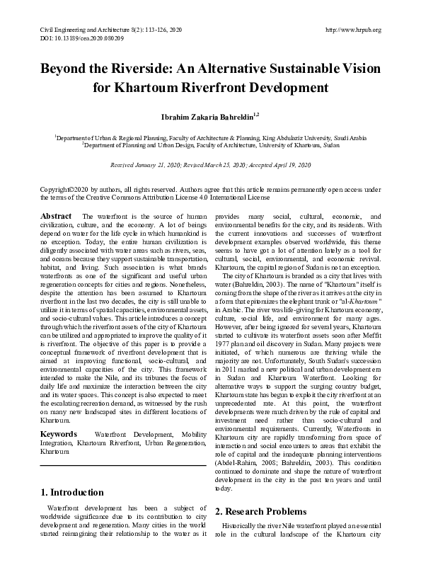 (PDF) Beyond the Riverside: An Alternative Sustainable Vision for ...