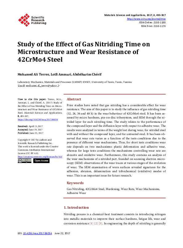 (PDF) Study of the Effect of Gas Nitriding Time on Microstructure and ...