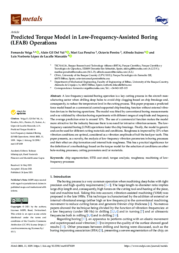 (PDF) Torque Model for Low-Frequency Boring Operations