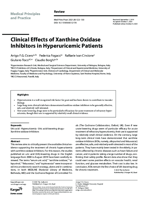 (PDF) Clinical Effects of Xanthine Oxidase Inhibitors in Hyperuricemic ...
