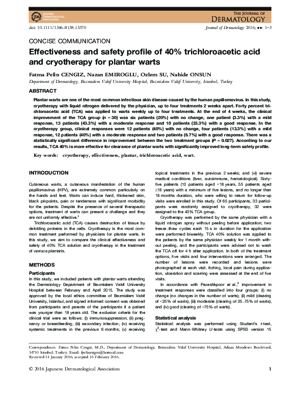 (PDF) Effectiveness and safety profile of 40% trichloroacetic acid and ...