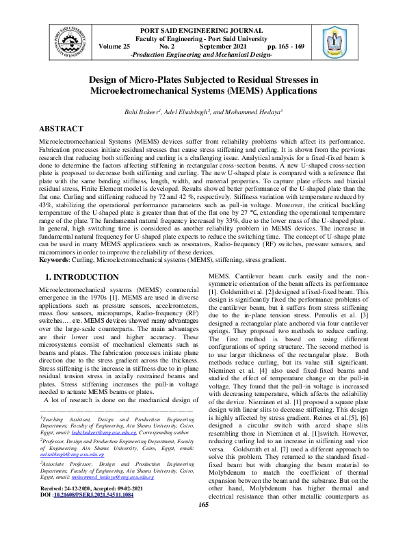 (PDF) Design of Micro-Plates Subjected to Residual Stresses in ...