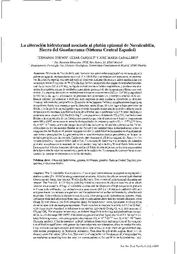 (PDF) La alteración hidrotermal asociada al plutón epizonal de ...
