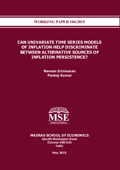 (PDF) Can Univariate Time Series Models of Inflation Help Discriminate Between Alternative ...