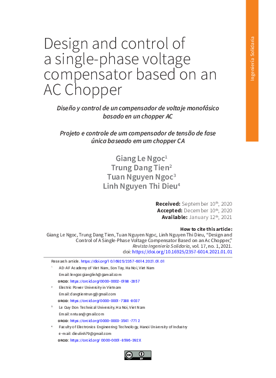 (PDF) Single-phase AC Chopper for Voltage Sag Compensation