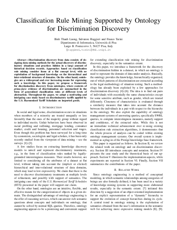 (PDF) Classification Rule Mining Supported by Ontology for ...