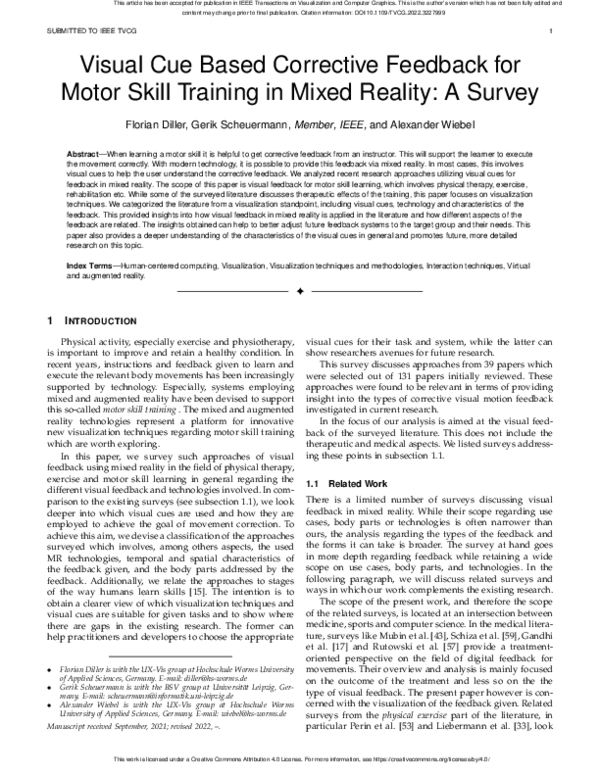 (PDF) Visual Cue Based Corrective Feedback for Motor Skill Training in ...
