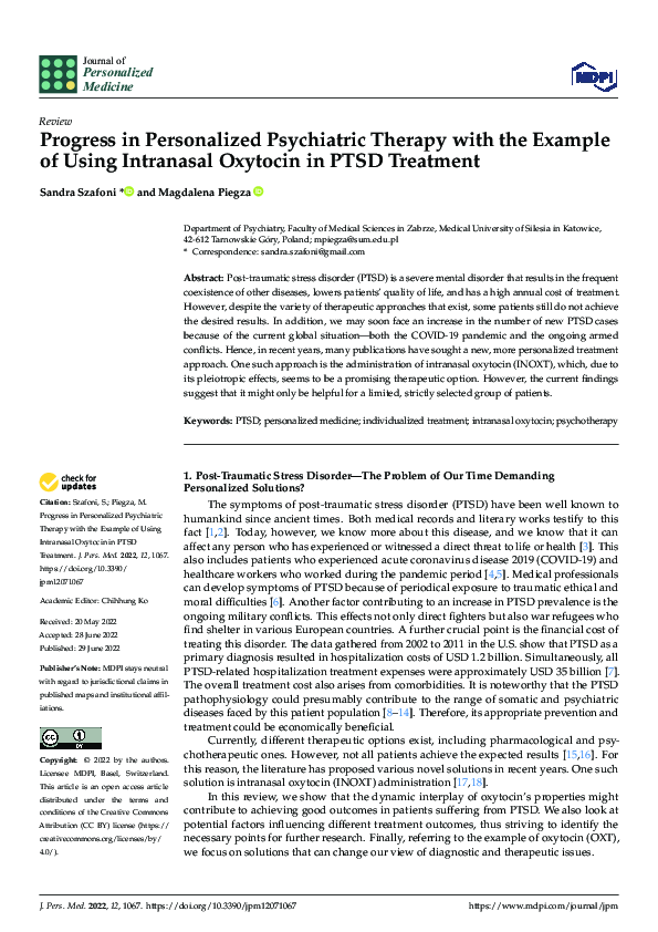 (PDF) Progress in Personalized Psychiatric Therapy with the Example of ...