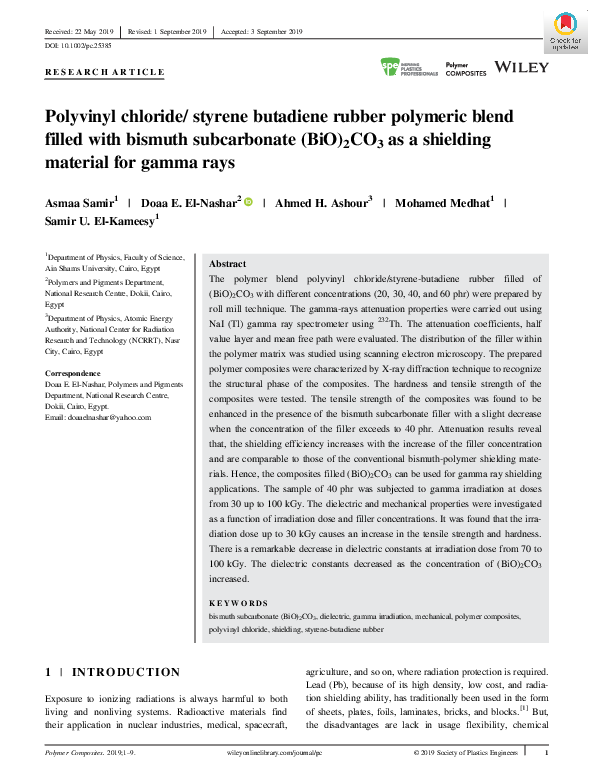 (PDF) Polyvinyl chloride/ styrene butadiene rubber polymeric blend ...
