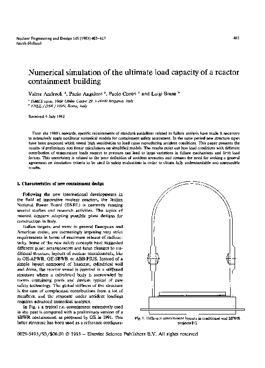 (PDF) Numerical simulation of the ultimate load capacity of a reactor ...
