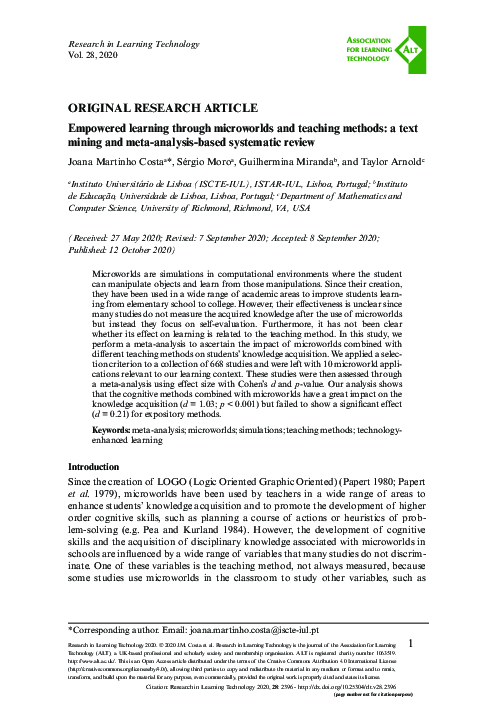 (PDF) Empowered learning through microworlds and teaching methods: a text mining and meta ...