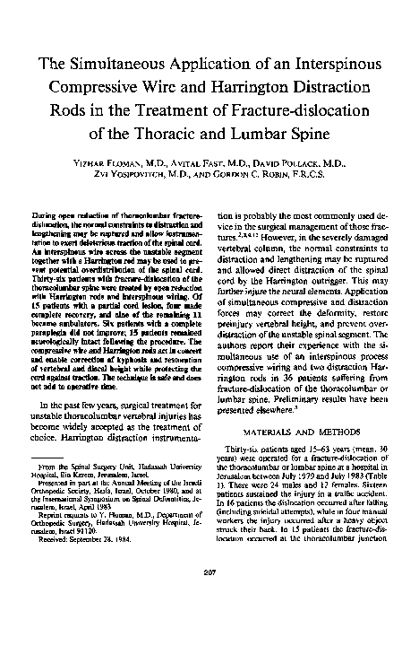 (PDF) The Simultaneous Application of an Interspinous Compressive Wire ...