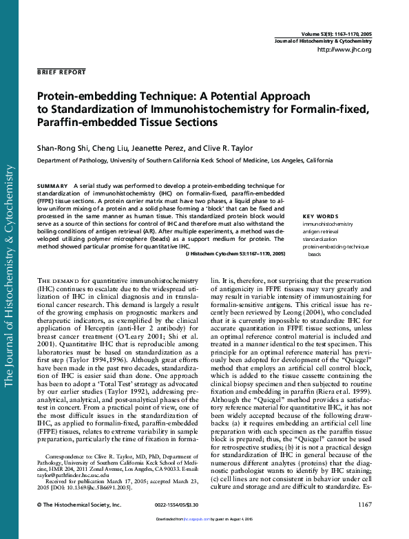 (PDF) Protein-embedding Technique: A Potential Approach to Standardization of ...