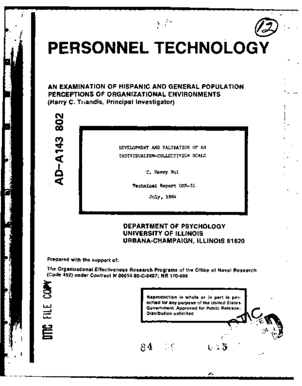 (PDF) Development and Validation of an Individualism-Collectivism Scale
