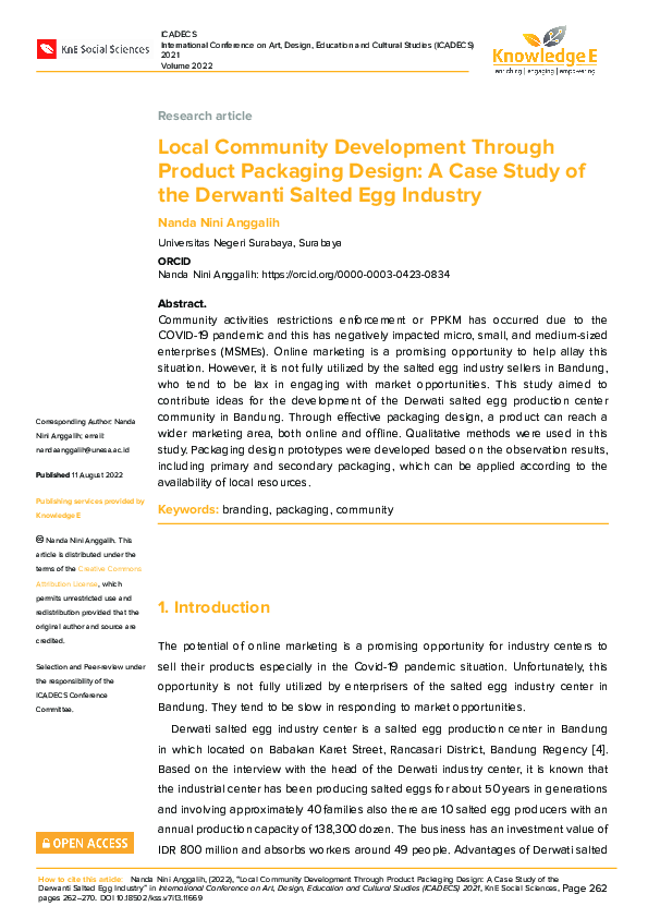 (PDF) Local Community Development Through Product Packaging Design: A ...